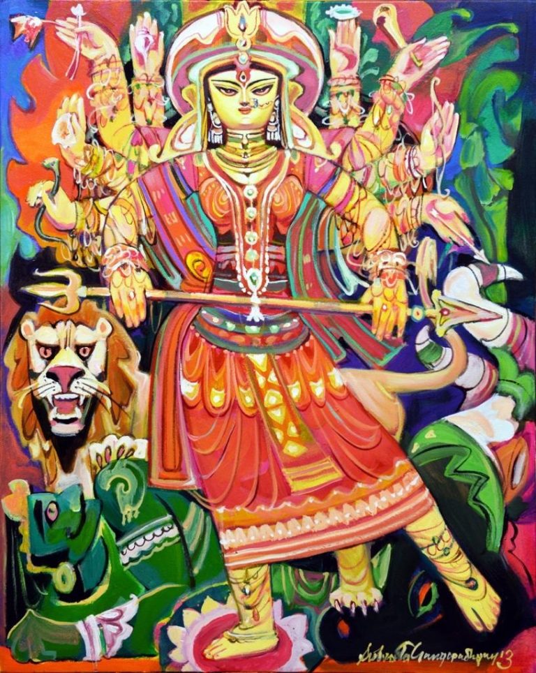 Durga painting art-Acrylic Painting - Gallery of GODS